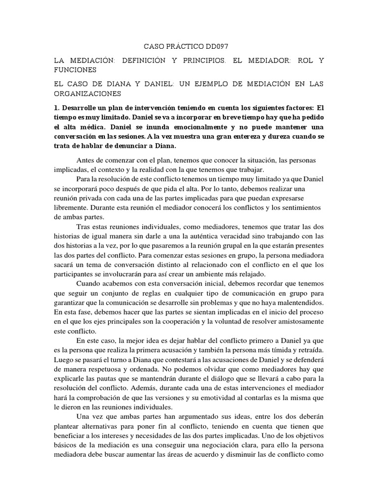 Caso Práctico Dd097 Pdf Mediación
