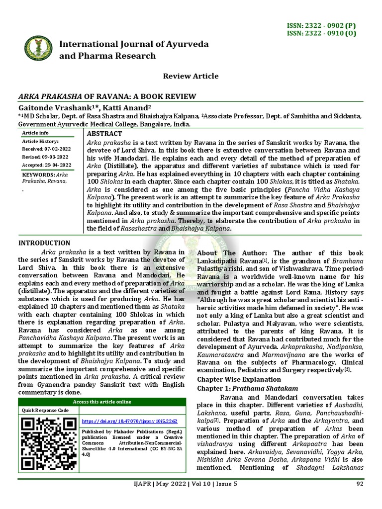 2262-Article Text-5292-1-10-20220609 | PDF | Ayurveda