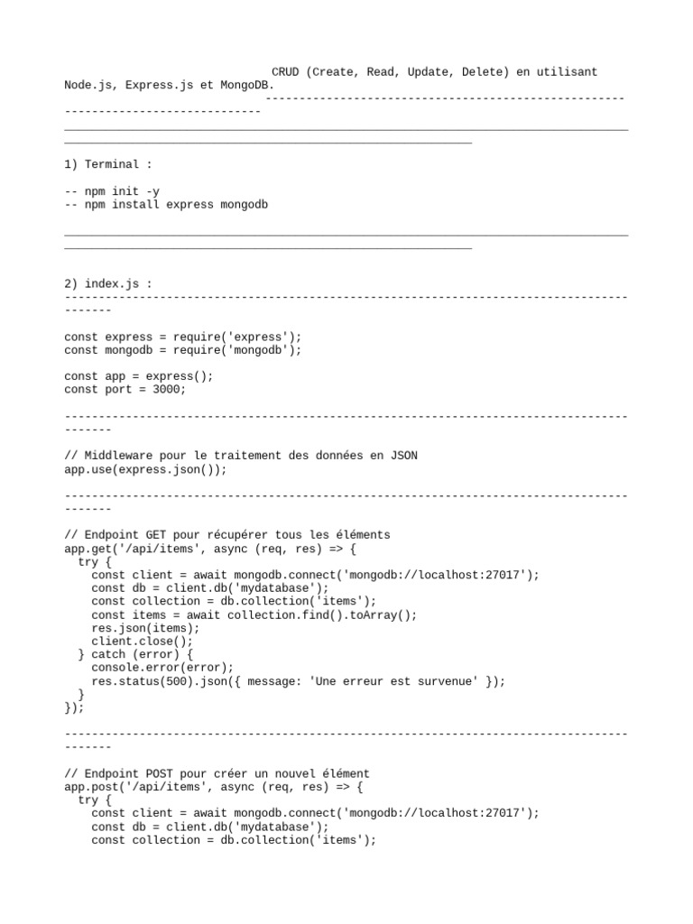 CRUD avec Node.js et MongoDB | PDF | Design de logiciel | Bases de données