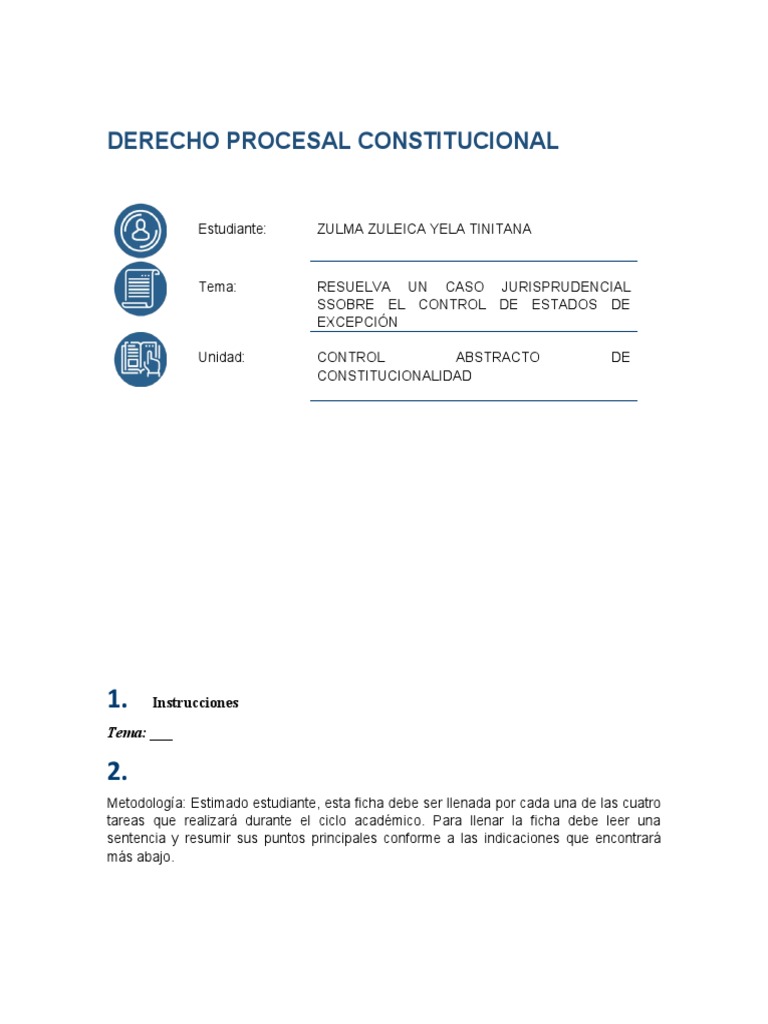 Caso Jurisprudencial Sobre El Control de Estados de Excepci%c3%93n ...