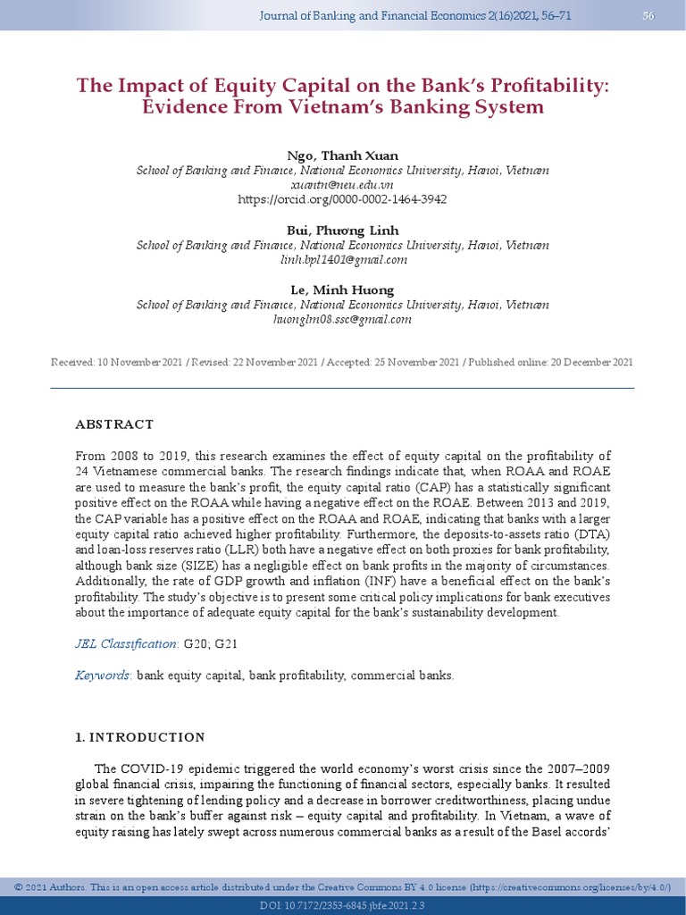 The Impact of Equity Capital on The | PDF