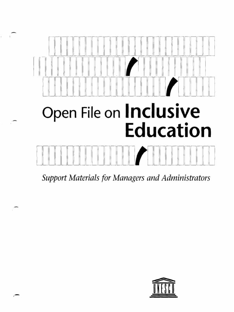 Inclusive Education - An Open File For Managers | PDF | Inclusion ...