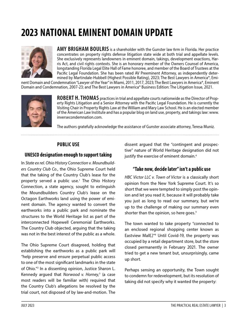Eminent Domain Legal Insights | PDF | Bankruptcy | Eminent Domain