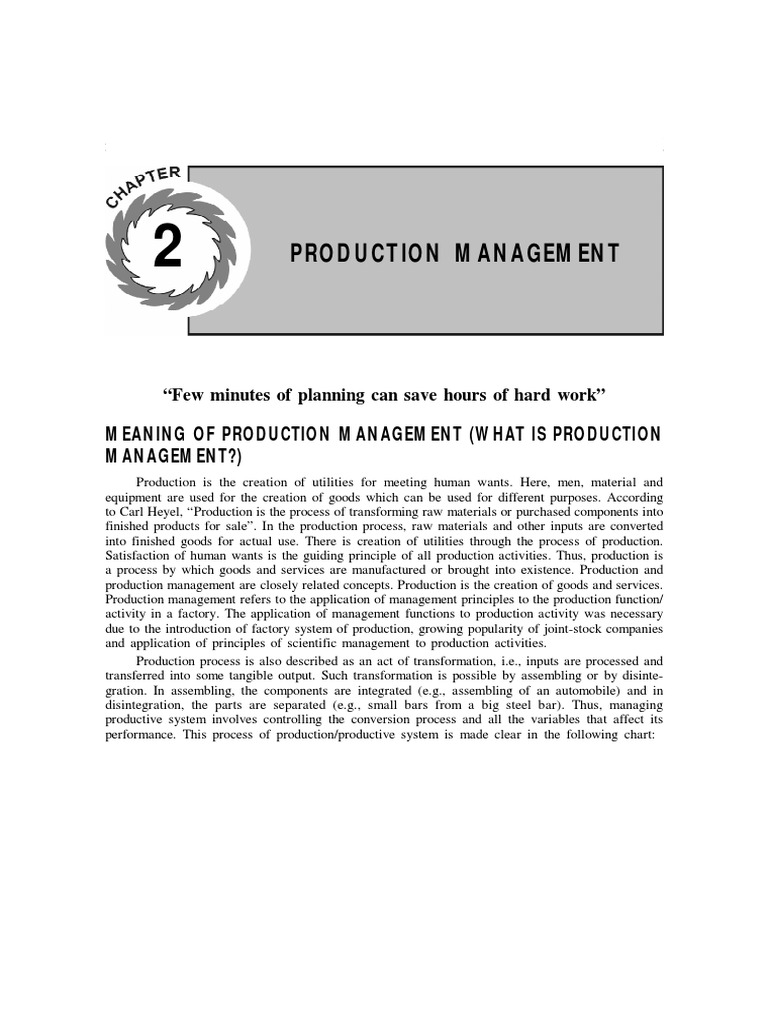 Introduction To Production and Operation Management | PDF