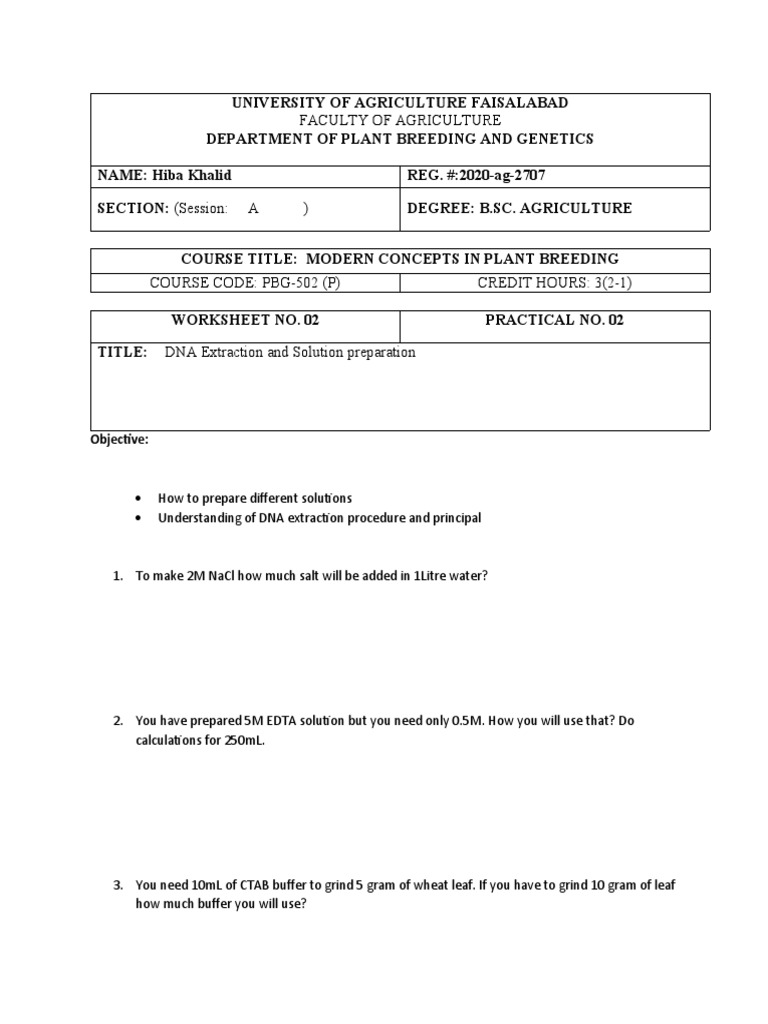 Faculty of Agriculture: Objective | PDF