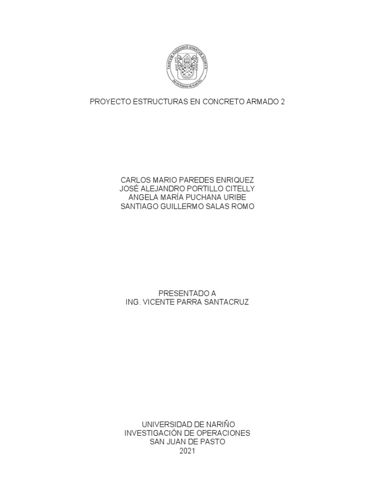 Proyecto Estructuras en Concreto Armado 2 | PDF | Ascensor | Hormigón