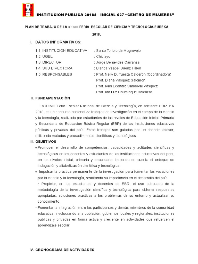 Plan de Trabajo Fencyt 2023 | PDF