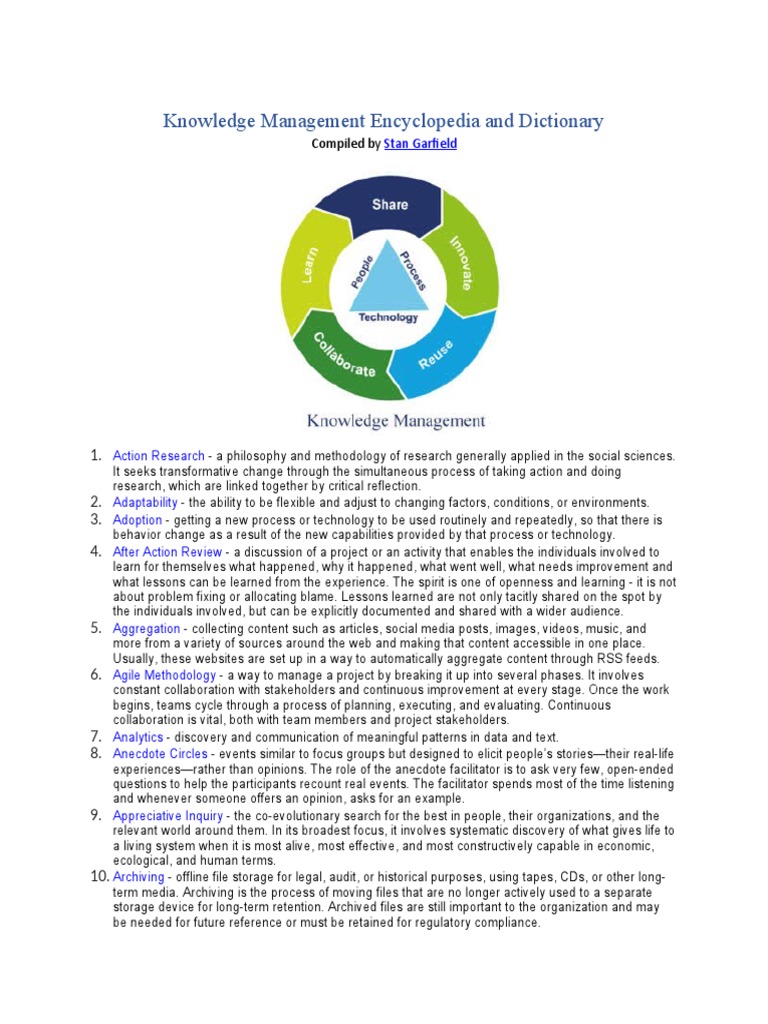 Knowledge Management Encyclopedia | Download Free PDF | Knowledge Management | Data