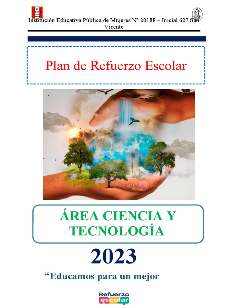 Plan de Refuerzo Escolar Ciencia y Tecnología - 2023 (Ok) | PDF | Evaluación | Enseñando