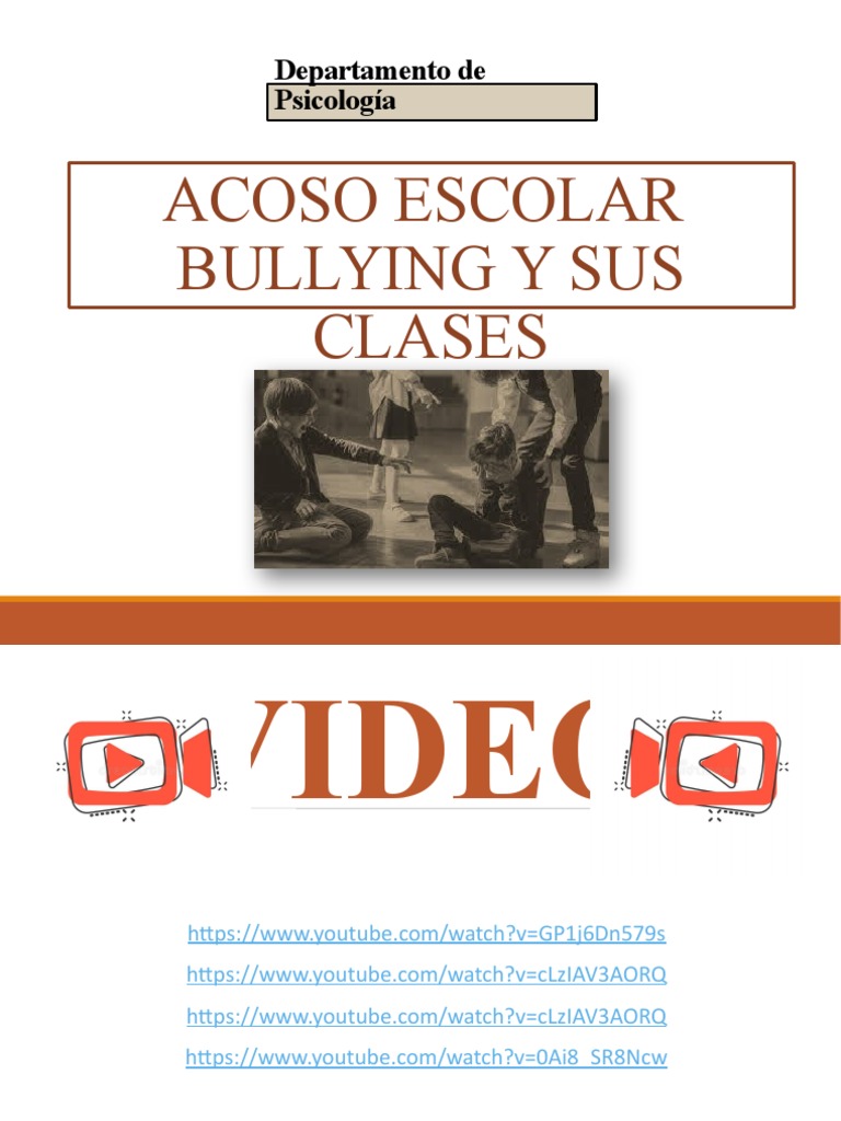Acoso Escolar Bullying y Sus Clases | PDF | Violencia | Abuso infantil