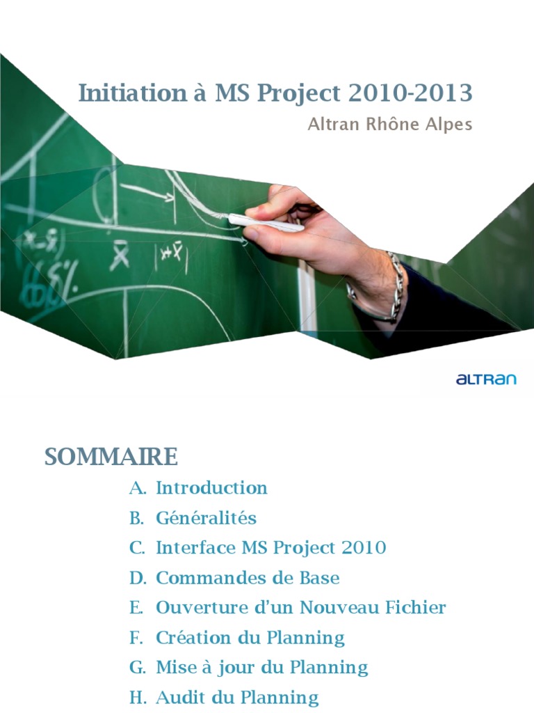 Formation sur MS Project 2010 | PDF | Gestion de projet | Planification
