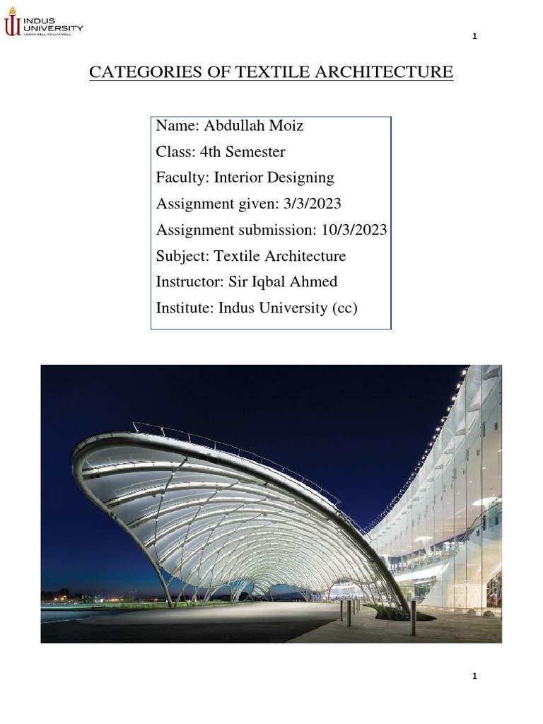 CATEGORIES OF TEXTILE ARCHITECTURE abdullah moiz | PDF | Roof | Textiles