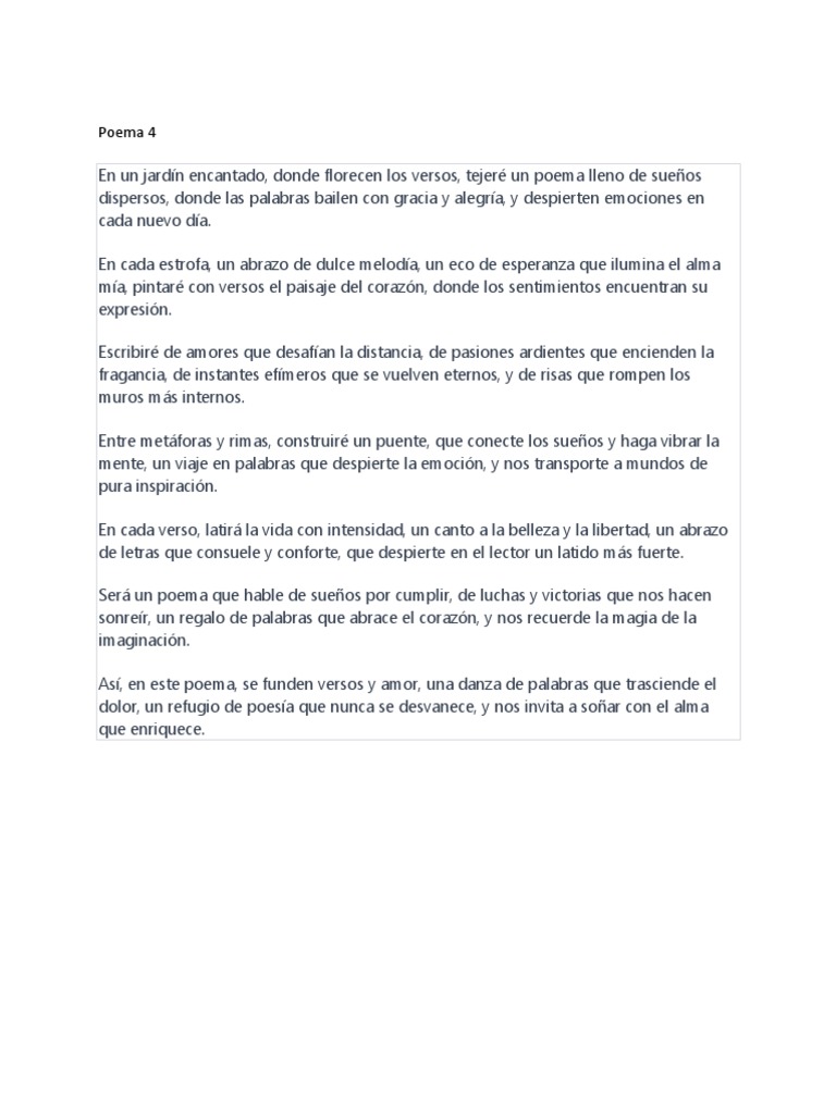 Poema 4 | PDF