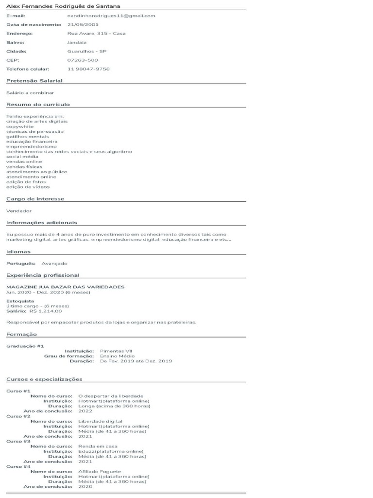 Curriculo 2024 | PDF