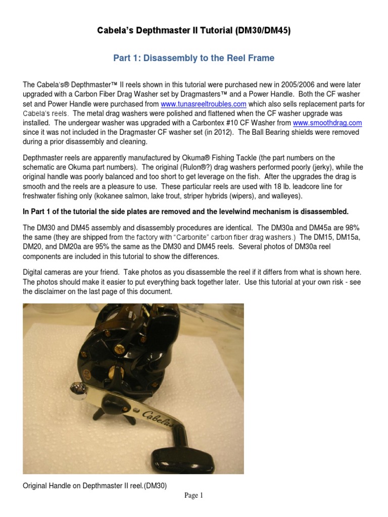 Cabelas-Depthmaster-Part1-Disassembly | PDF | Gear | Screw