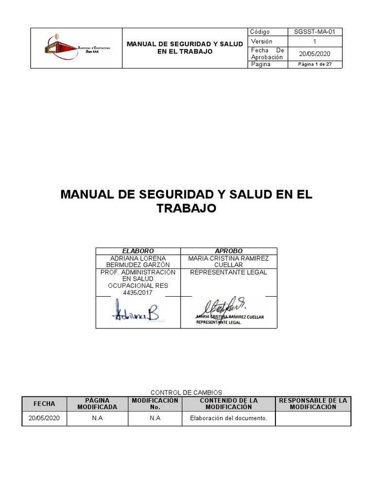 Manual Seguridad y Salud en El Trabajo | PDF | Seguridad y salud ocupacional