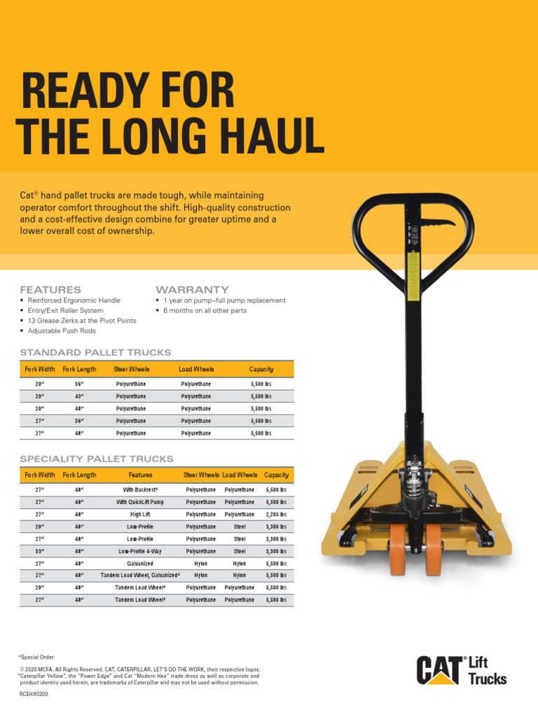 CAT - CLT Hand Pallet Truck Flier English | PDF | Vehicle Technology ...