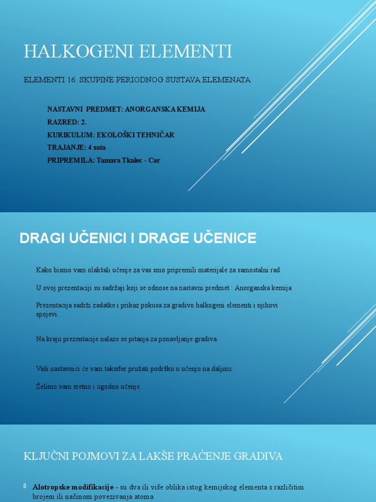 HALKOGENI ELEMENTI - Bez | PDF