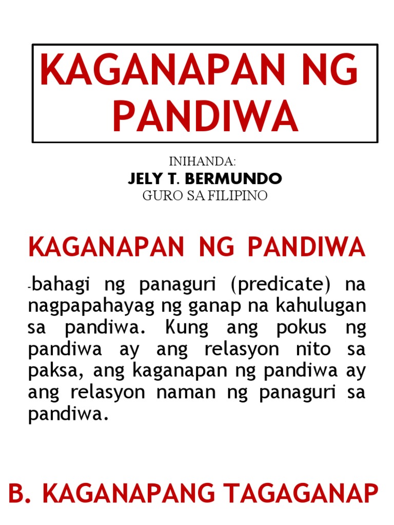 Kaganapan NG Pandiwa | PDF