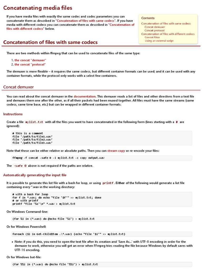 Concatenate - FFmpeg | PDF | Computing | Computer Engineering