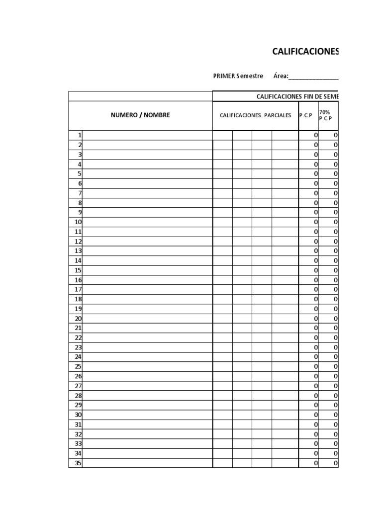 Hojas de Calificación | PDF