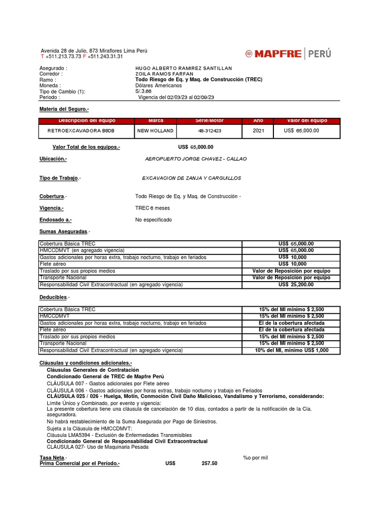 Seguro Trec C5Z768 | PDF