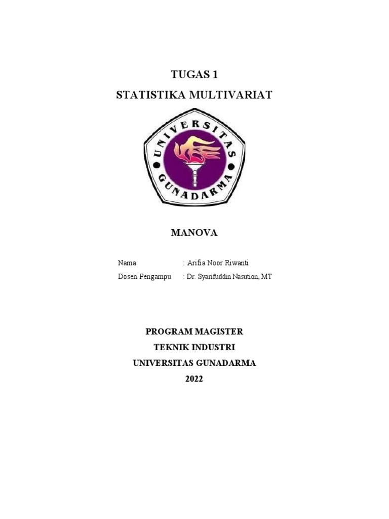 Tugas Statistika Multivariat | PDF