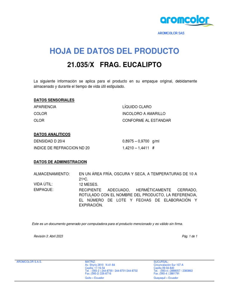 FT Frag. Eucalipto Act. No. 4-2023 | PDF