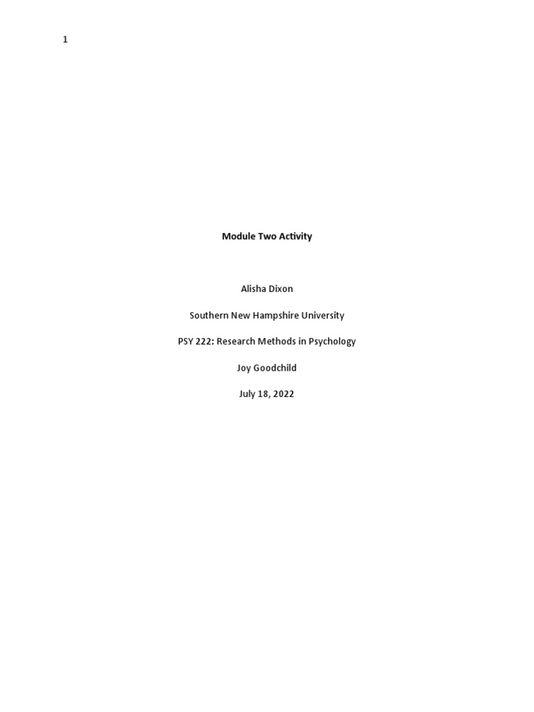 Psy222 Module Two Activity Pdf Workplace Psychology