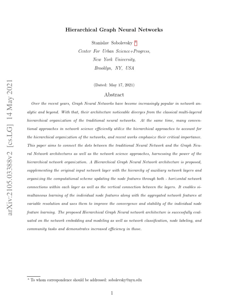 Hierarchical Graph Neural Networks | PDF | Systems Science | Systems Theory