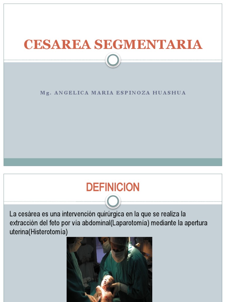 Cesárea Segmentaria: Definición y Tipos | PDF | Parto | Seccion de cesárea