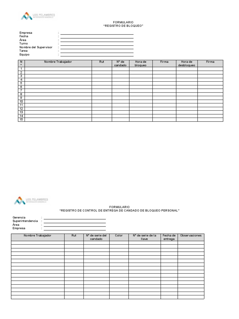 Registro y Control de Bloqueo de Energías | PDF | Tecnología