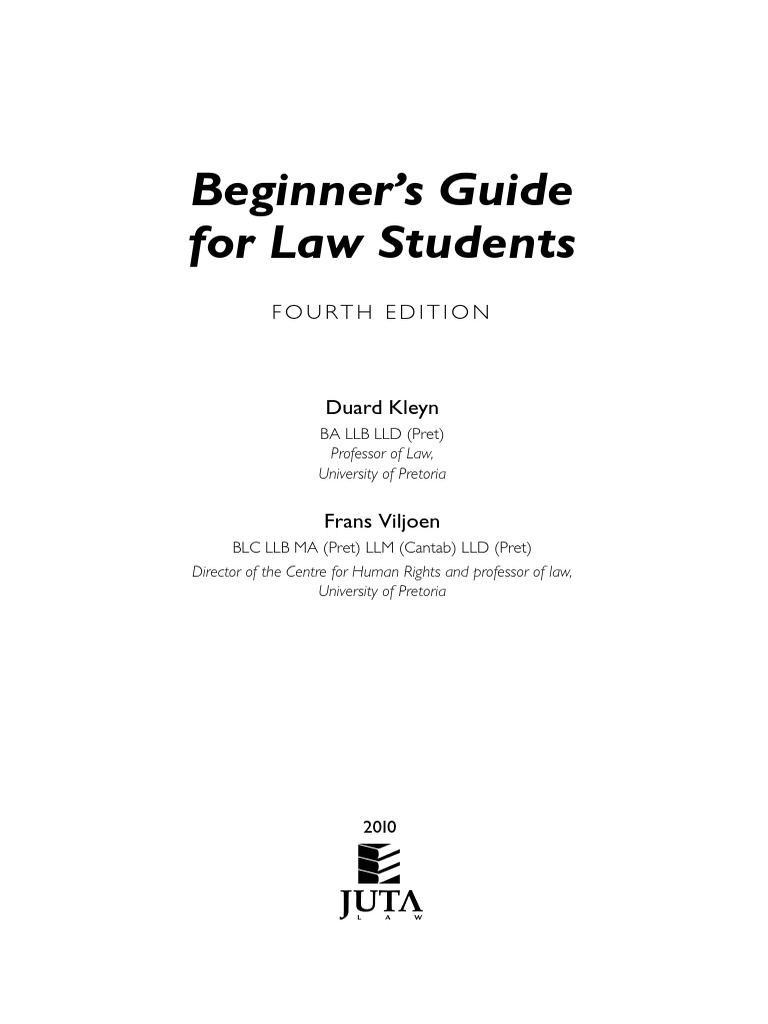 Beginners Guide For Law Students - 4TH Edition | PDF