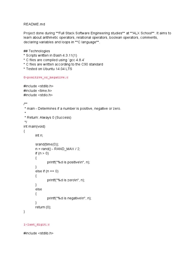 0x01 C Variables If Else While Pdf C Programming Language Software