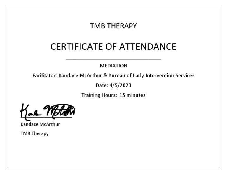 Mediation Certificate 452023 | PDF