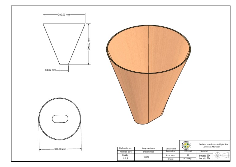 Dibujo Cono 3 D | PDF