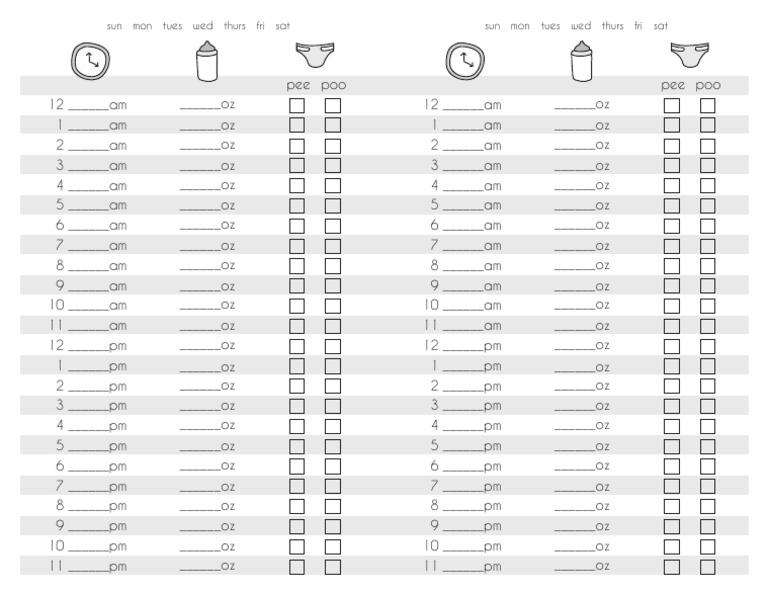 Baby Feeding Chart PDF