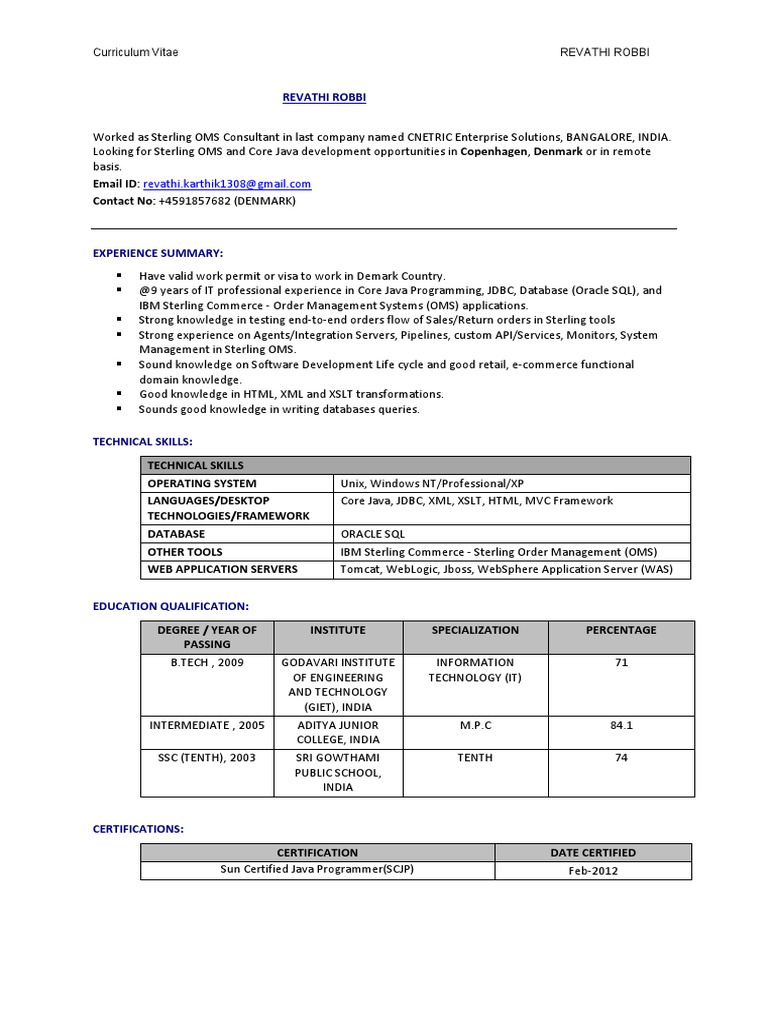 Dice Resume CV REVATHI ROBBI | Download Free PDF | Point Of Sale ...