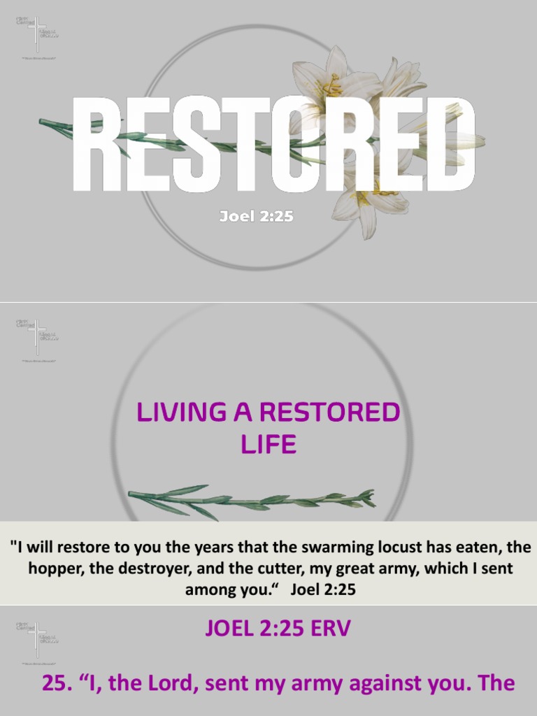 RESTORED - LIVING A RESTORED LIFE | PDF | Jesus | Systematic Theology
