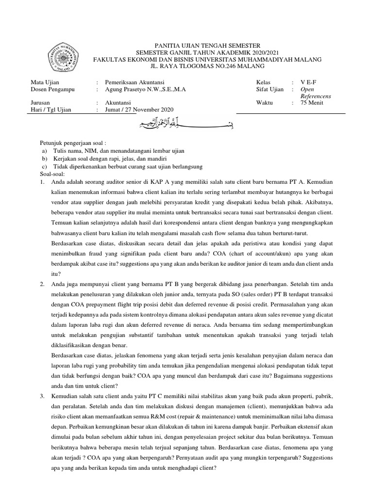 Soal Uts Audit | PDF