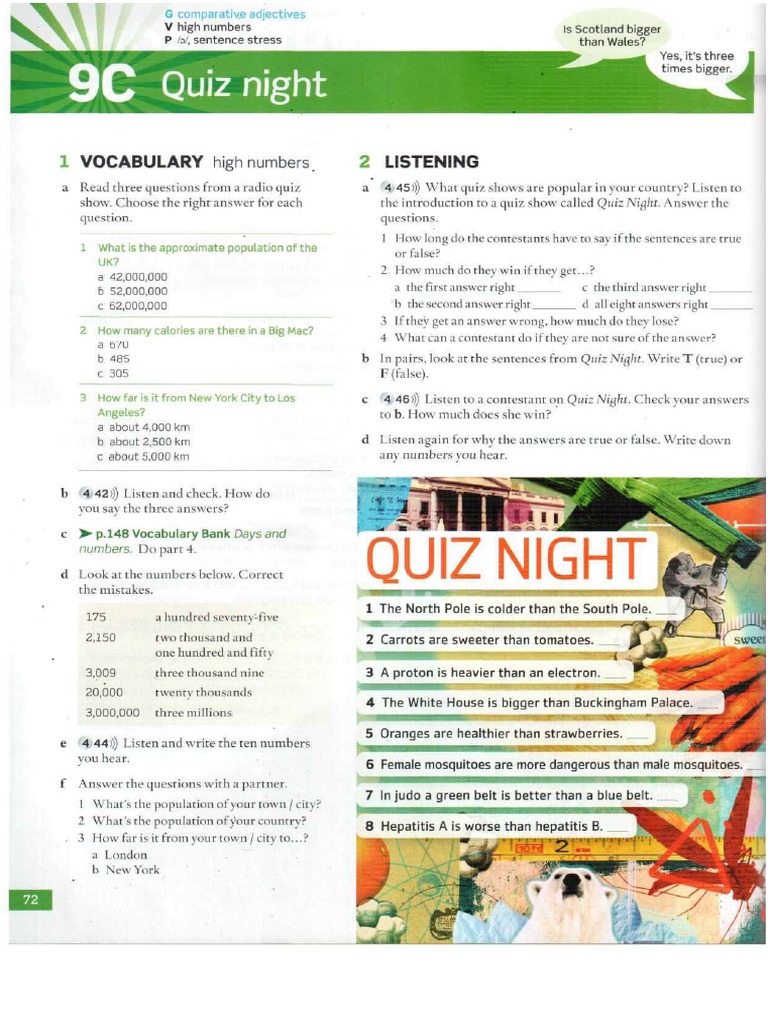 9C Quiz Night - Unit | PDF