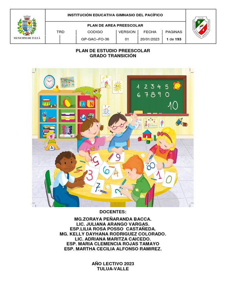 2021 Plan De Estudios Preescolar Pdf Educación De La Primera