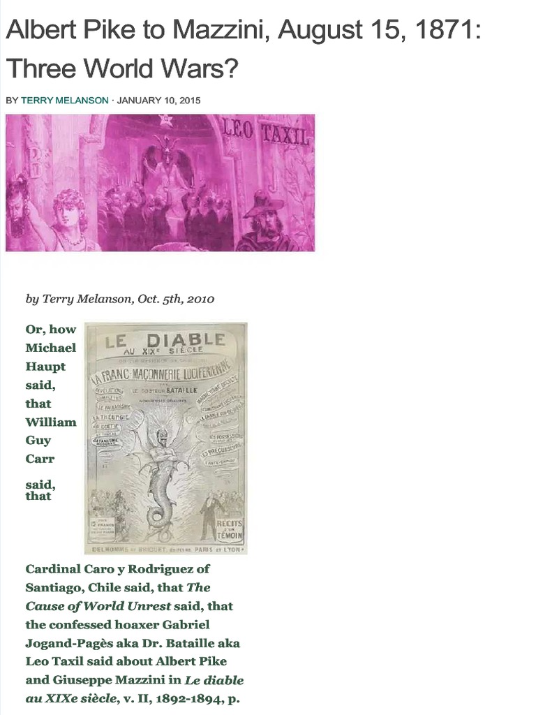 Albert Pike's Predictions on World Wars | PDF