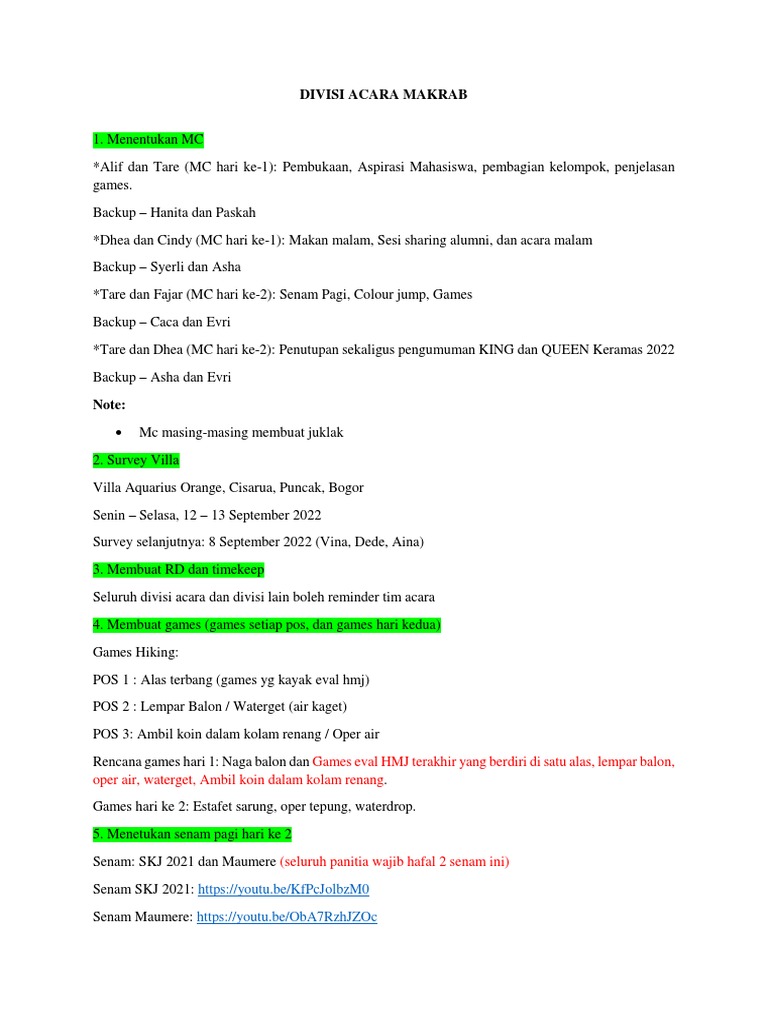 Konsep Acara Makrab | PDF