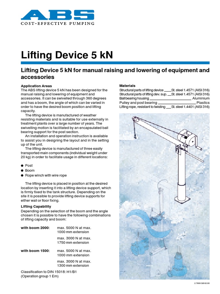Lifting Unit GB | PDF | Rope | Bearing (Mechanical)