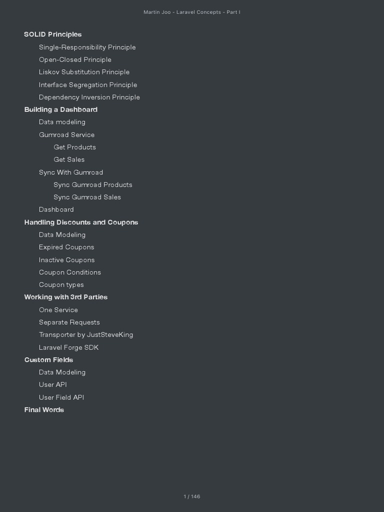 Laravel Concepts Part I 2023 | PDF