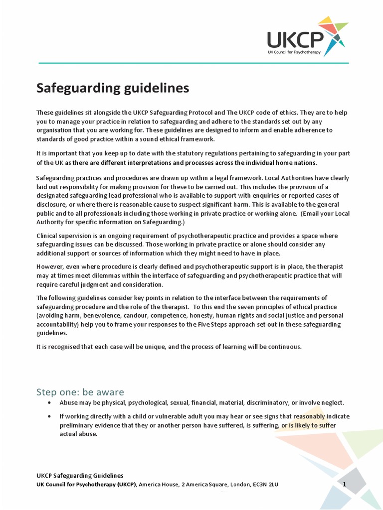 Ukcp Safeguarding Guidelines 2018 | PDF | Confidentiality | Psychotherapy