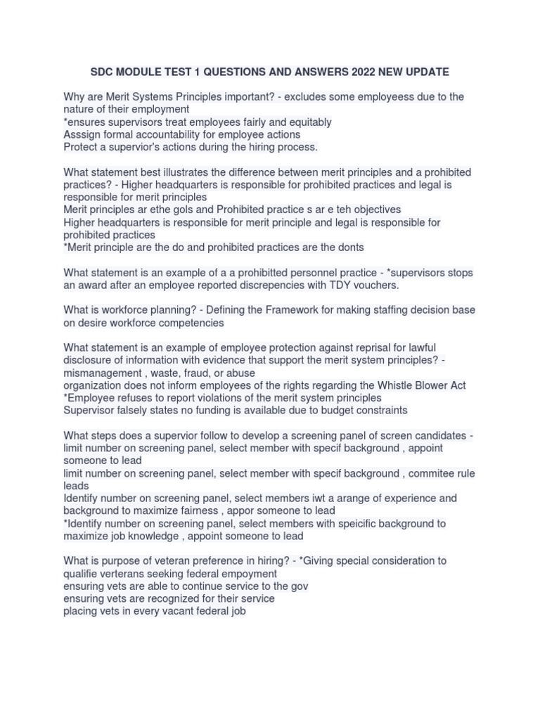 SDC Module Test 1 Questions and Answers 2022 New Update | PDF