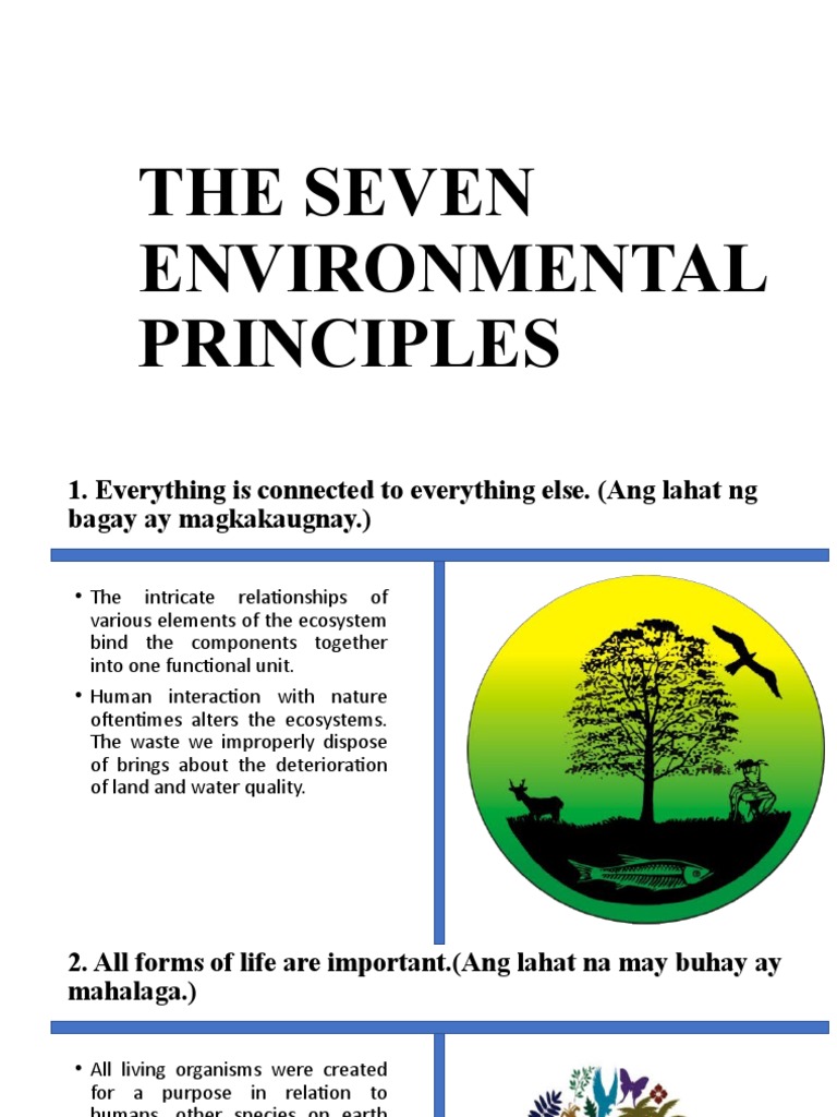 Topic 2. The Seven Environmental Principles | PDF | Nature | Ecosystem