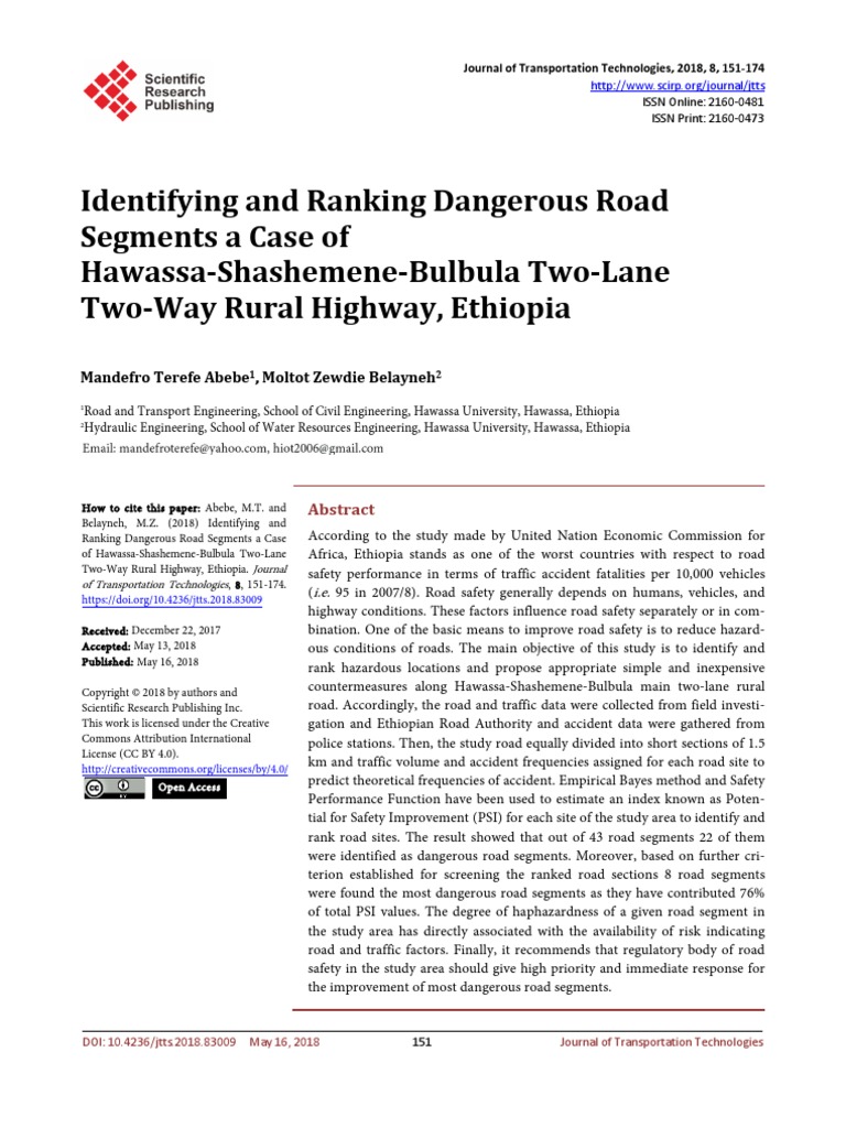 Identifying and Ranking The Dangerous Road Segment | PDF | Regression ...
